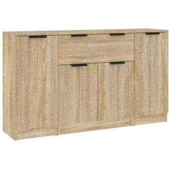 vidaXL Vidaxl - Buffets 3 pcs Ch&ecirc;ne sonoma Bois ding&eacute;nierie