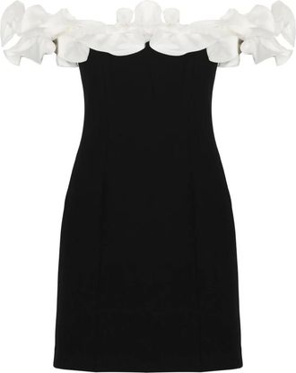 Rotate Rotate Birger Christensen, Femme, Robes, Noir, Taille: 38 FR Mini Robe &agrave; Volants