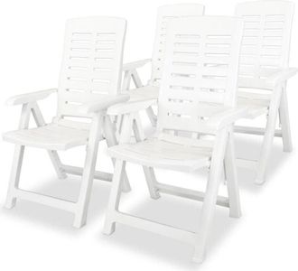 vidaXL Vidaxl - Chaises inclinables de jardin 4 pcs Plastique Blanc