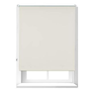Relaxdays Thermorollo, Verdunkelungsrollo m. Klemmfix Halterung, Hitzeschutz, Gesamt 100x160 cm, Stoffbreite 96cm, beige