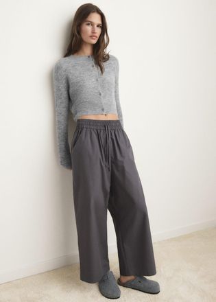 Mango Cardigan court en laine gris chin&eacute; moyen - Femme - S - MANGO