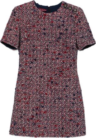 Gucci Tweed-Kleid mit Knopfdetail - Blau