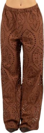 Saint Barth Femme, Pantalons, Brun, Taille: 36 FR Inez Broderie Anglaise Pantalons
