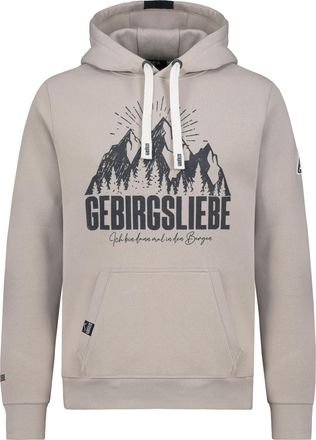 Sublevel Herren Hoodie mit Bergprints, Kapuze, Kängurutaschen beige XXL
