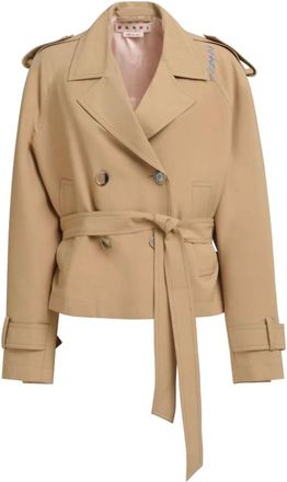 Marni Femme, Manteaux, Beige, Taille: 34 FR Veste Trench Crois&eacute;e Ceintur&eacute;e