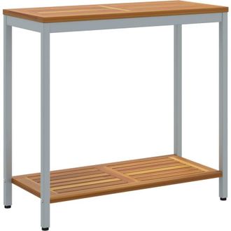 vidaXL Vidaxl - outdoor Tisch mit Speicher Nat&uuml;rlich und grau 80 x 35 x 75 cm