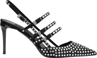 Philipp Plein Femme, Chaussures, Noir, Taille: 38 EU Slingbacks en daim Ceintures T&ecirc;te de mort 9