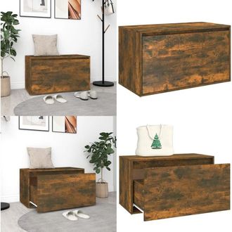 vidaXL Vidaxl - Banc dentr&eacute;e 80x40x45 cm Ch&ecirc;ne fum&eacute; Bois ding&eacute;nierie - Banc Dentr&eacute;e - Banc Coffre - Banc Rangement - Meuble Dentr&eacute;e - Mobilier Int&eacute;rieur