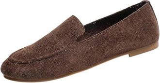 Generic Mocassins pour femme &agrave; bout rond, chaussures de marche d&eacute;contract&eacute;es, couleur unie, confortables, l&eacute;gers, classiques &agrave; enfiler, mocassins plats pour l