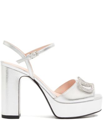 Valentino Garavani sandales plateforme VLogo Signature - Argent