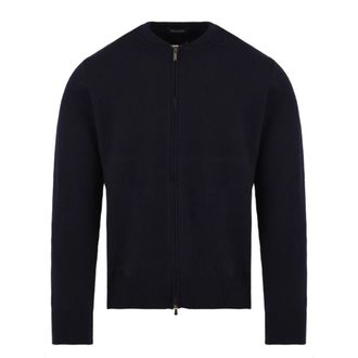 Drumohr Fabric Stitch Zipper Strick Bomberjacke - - Knitwear - Herren - Blau - L