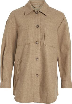 Vila Damen Vikimmi Shirt L/S Jacket - Noos Jacke, Tigers Eye, XS EU