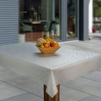 Laro Wachstuch-Tischdecke Abwaschbar Garten-Tischdecke Wachstischdecke PVC Plastik-Tischdecken Eckig Meterware Wasserabweisend Abwischbar GAE, Muster:Geprä