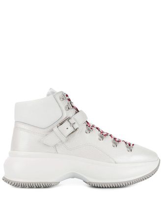 Hogan baskets montantes &agrave; d&eacute;tail de boucle - Blanc