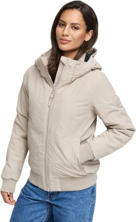 Marikoo Damen Winterjacke (XS-XXL) - wind- und wasserabweisend, mit Kapuze, weiches Fleecefutter - N084 - LightTaupe Gr&ouml;&szlig;e XXL - Gr.XXL