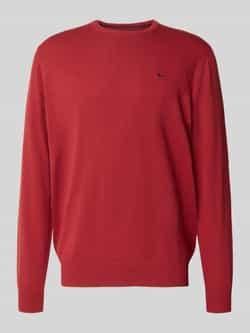 Fynch-Hatton Strickpullover aus reiner Baumwolle mit Logo-Stickerei