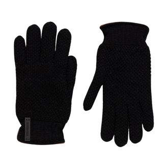 Paul & Shark Logo-Patch Grobstrick-Handschuhe - - Accessories - Herren - Schwarzk - L