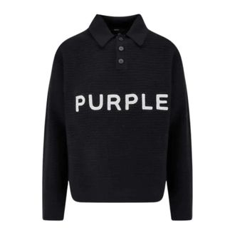 Purple Logo Embroidery Sweater - - Knitwear - Herren - Schwarzk - M