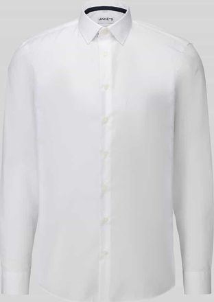 Jake*s Slim Fit Businesshemd mit abgerundetem Saum