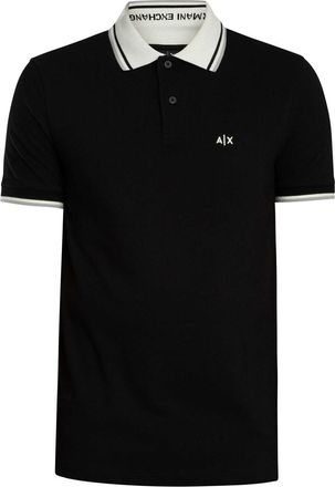 A|X Armani Exchange Polo &agrave; col contrast&eacute; coupe ajust&eacute;e