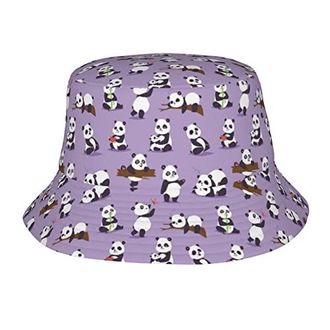 Generic Imprimé Chapeau de Plage Panda Mignon Violet Chapeaux de Soleil de Plage Doux Extérieur Casquette pour Sports Golf Hommes