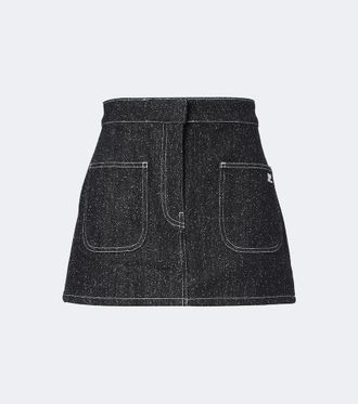 Courr&egrave;ges Courr&egrave;ges Mini-jupe en tweed de denim