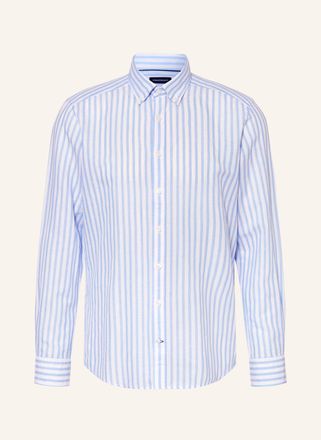 Strokesman's Strokesmans Hemd Regular Fit Mit Leinen blau
