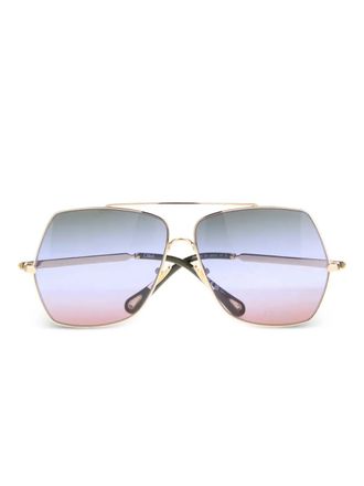 Chlo&eacute; Aly Sonnenbrille mit geometrischem Gestell - Gold