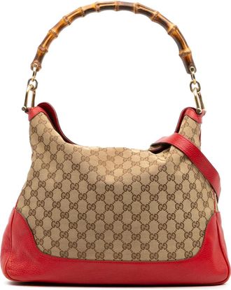 Gucci Hobo Bags - GG Canvas Bamboo Diana Satchel - Gr. unisize - in Braun - für Damen