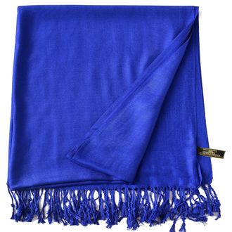 CJ Apparel Damen Hochwertiger einfarbigem Design Pashmina-Schal, Federal Blue, One Size