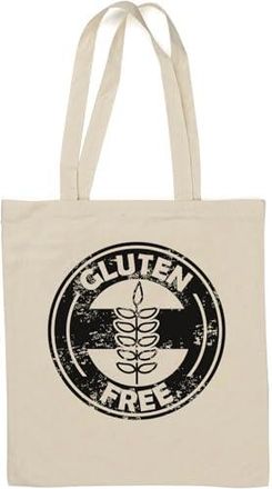 Generic Sac fourre-tout en coton naturel avec logo sans gluten Blanc