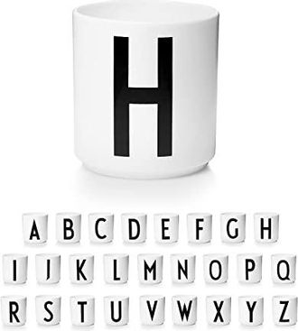 DESIGN LETTERS Porzellan Kaffeetassen A-Z | Wei&szlig;e Tassen f&uuml;r Weihnachten, Weihnachtsgeschenke Kleinigkeiten, Weihnachtsgeschenke f&uuml;r Frauen, M&auml;nner | Kaffeebecher | 