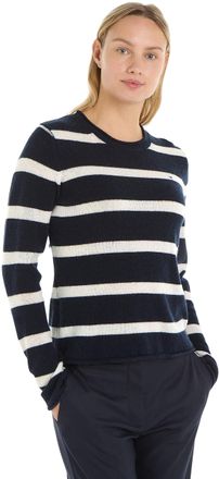 Tommy Hilfiger Damen Pullover Soft Wool C-Neck Sweater Strickpullover, Mehrfarbig (Breton Stp/ Desert Sky/ Ecru), XXL