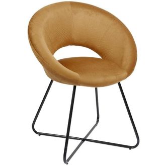 The Home Deco Factory The Home Deco Factory - Fauteuil rond en velours cotelé Giulia