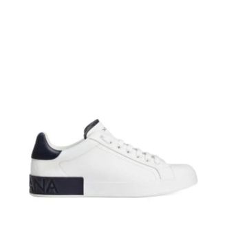 Dolce & Gabbana Homme, Chaussures, Blanc, Taille: 42 EU Portofino Logo-Debossed Baskets