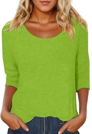 Generic T-shirt basique d&eacute;contract&eacute; col en V &agrave; manches courtes pour femme V&ecirc;tements de tous les jours T-shirt doux et respirant pour le printemps, l&eacute;t&eacute; et lau