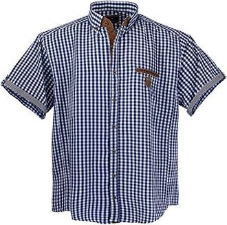 Lavecchia 1129 Blue White- Brown pour homme Chemise manches courtes grande taille Lavecchia Taille 3 - 7XL - multicolore - XXXXX-Large