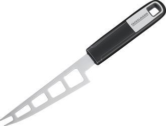 Fackelmann Käsemesser 27 cm SENSE, Käseschneider für Weichkäse mit rutschfestem und ergonomischem Soft-Touch-Griff aus Kunststoff (Farbe: Silber/Schwarz), Menge: