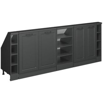 Vicco Dachschr&auml;genschrank Rion, Anthrazit/Anthrazit Landhaus, 5er Set, Vicco