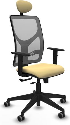 Piqueras y Crespo Gepolsterter Schreibtischstuhl mit 1D-Armen, h&ouml;henverstellbare Lendenwirbelst&uuml;tze und festes Kopfteil, ausgestattet mit Syncro/Traslack und Schneidesc