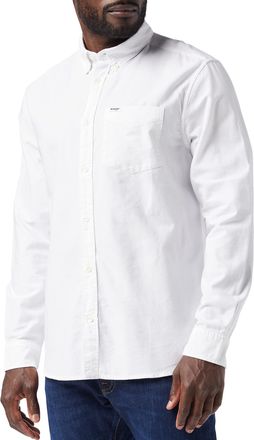 Wrangler Herren 1 X Button Down Shirt, Weiß, S EU