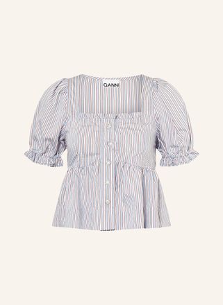 Ganni Blusenshirt Mit R&uuml;schen blau