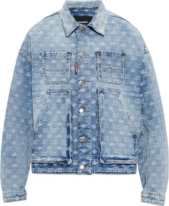 Dsquared2 Femme, Vestes, Bleu, Taille: 32 FR Veste en jean D&eacute;lavage Clair