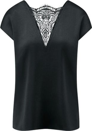 Riani Femme, Blouses et Chemises, Noir, Taille: 40 FR Haut en satin avec d&eacute;tails en dentelle