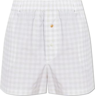 Moschino Femme, Shorts, Beige, Taille: 38 FR Cotton Plaid Shorts