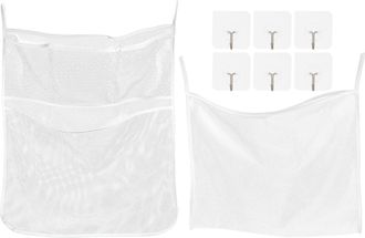 BESPORTBLE 8 St&uuml;ck Gro&szlig;es Faltbares Netz aufbewahrungsset Wandmontierbare Atmungsaktive Badspielzeug Allzwecktaschen mit Saugnapf Leicht Langlebig Platzsparend f