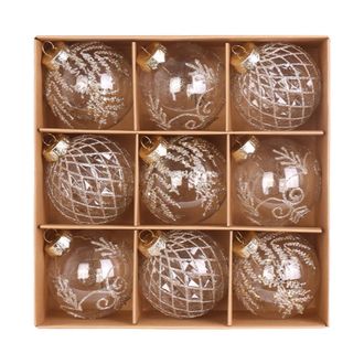 Generic Christbaumkugeln - bruchsicherer Weihnachtsschmuck, Christbaumkugeln | Rote, bruchsichere, gro&szlig;e Weihnachtsbaumkugeln, Glas-Vintage-Weihnachtskugel-Or