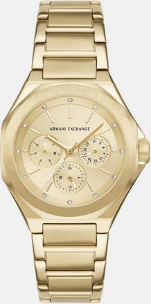 A|X Armani Exchange Multifunktionale Damenuhr aus Edelstahl in Goldoptik-Goldfarben