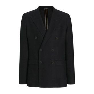 Dolce & Gabbana Blazer textur&eacute; double boutonnage - Homme - Vestes - Noir - Taille: M
