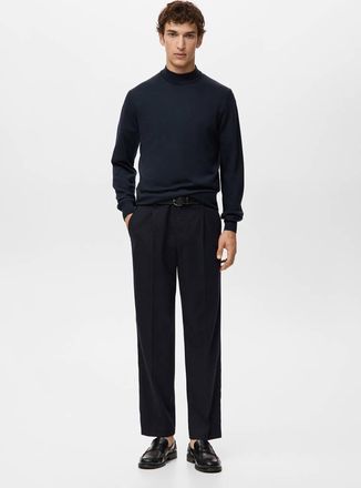 Mango Pull-over 100 % laine col montant bleu marine - Homme - XXL - MANGO MAN